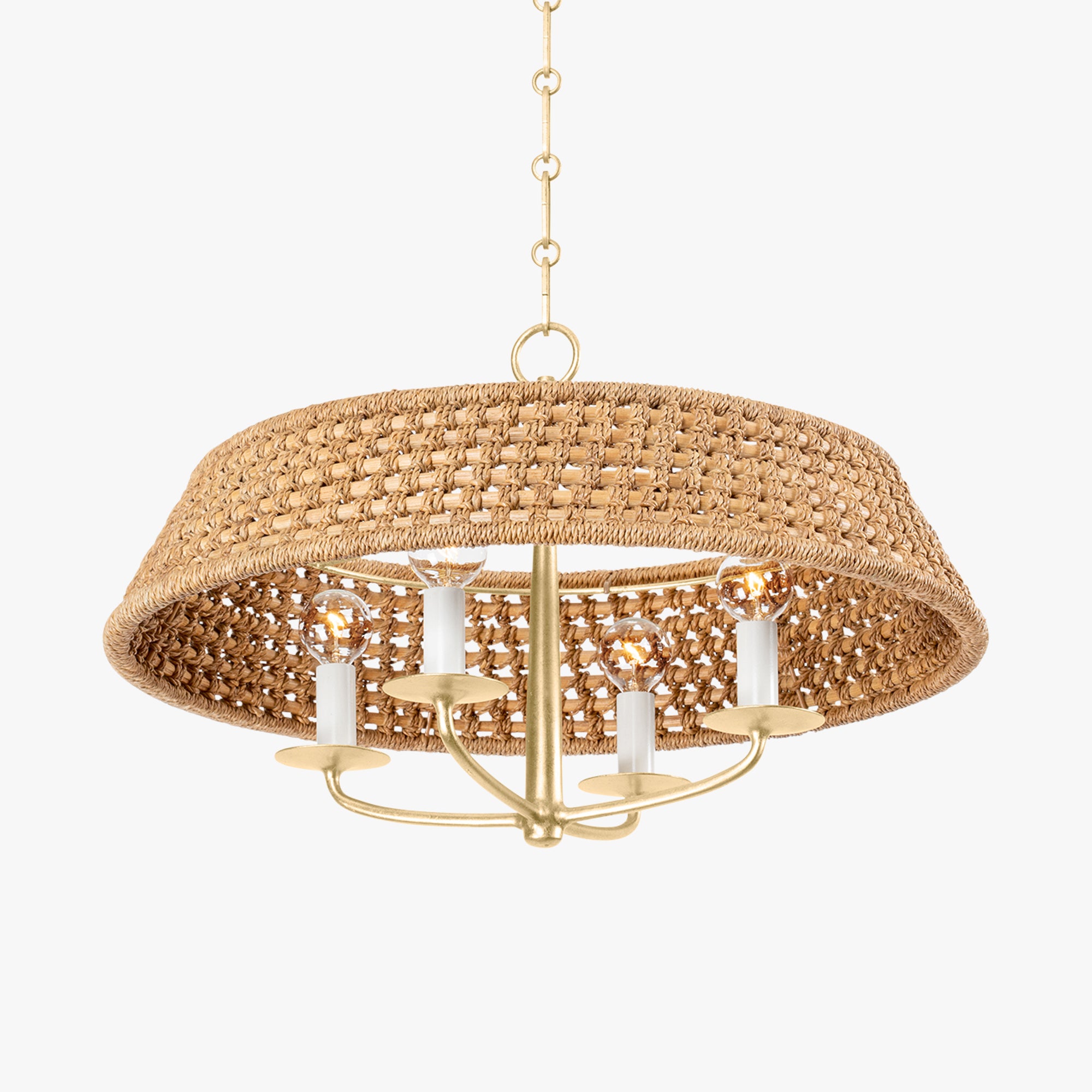 Folmer Chandelier - Woven Rattan Lighting - Dear Keaton
