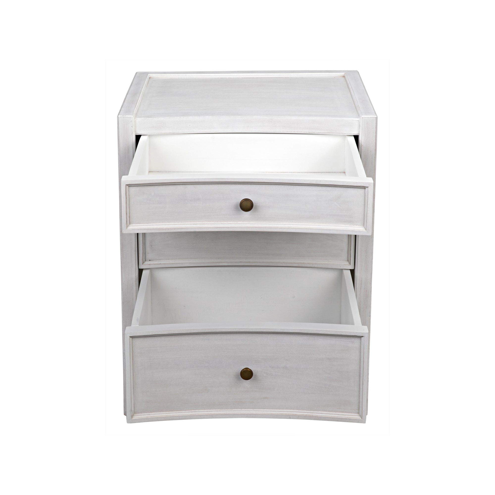 Hampton White Small Nightstand - Whitewash Bedside Table - Dear Keaton