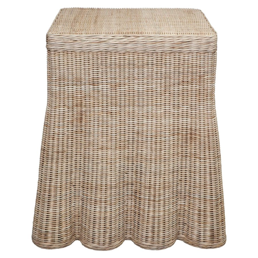Harbour Island Square Side Table - Wavy Wicker Table - Dear Keaton