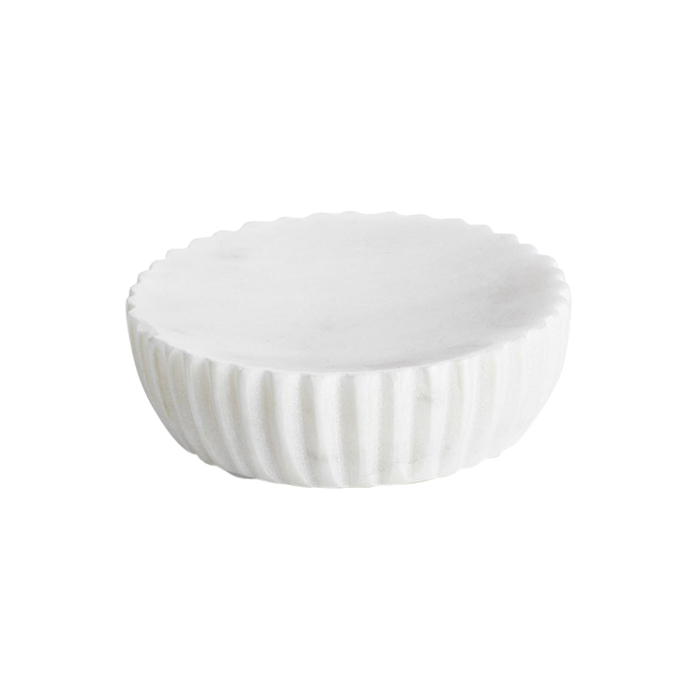 Marmo Marble Soap Dish - Fluted White Marble - Dear Keaton