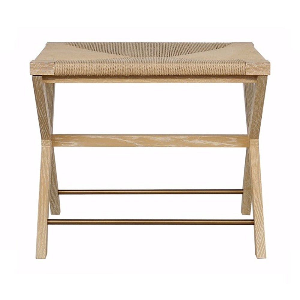 Riggs Stool - Woven Rush Seat X Bench - Dear Keaton