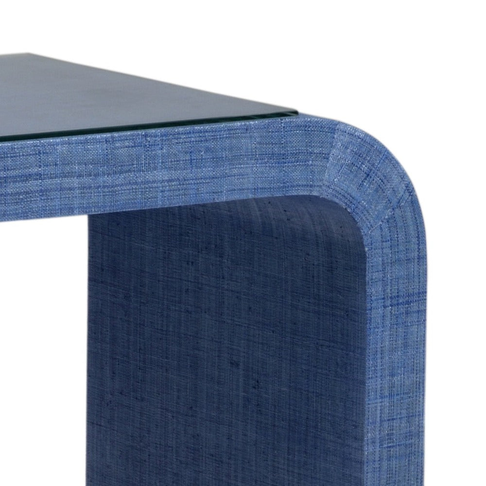Captiva Blue Waterfall Console - Lacquered Linen - Dear Keaton