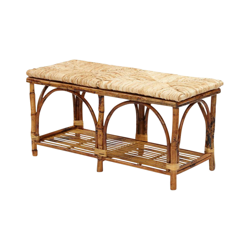 Bridgetown Rush Bench - Woven Rush Seating - Coastal - Dear Keaton